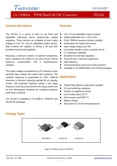 TD1501S50 Datasheet_PDF文件下载_芯片资料查询_维库电子市场网