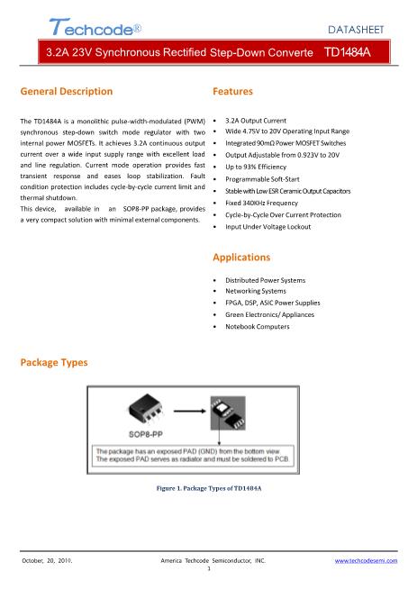 TD1484A_182 Datasheet_PDF文件下载_芯片资料查询_维库电子市场网
