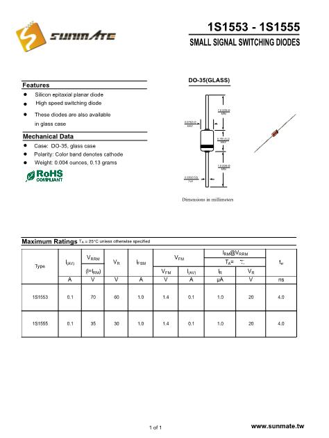 1S1555 Datasheet_PDF文件下载_芯片资料查询_维库电子市场网