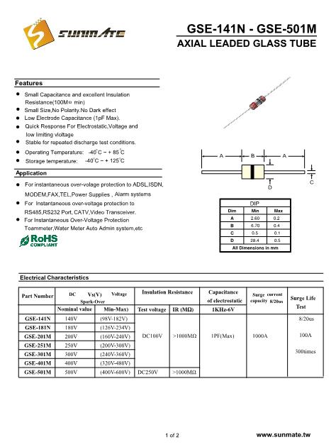 GSE-301M Datasheet_PDF文件下载_芯片资料查询_维库电子市场网