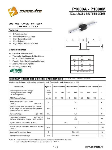 P1000K Datasheet_PDF文件下载_芯片资料查询_维库电子市场网