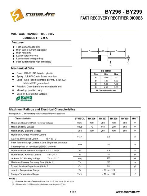 BY298 Datasheet_PDF文件下载_芯片资料查询_维库电子市场网